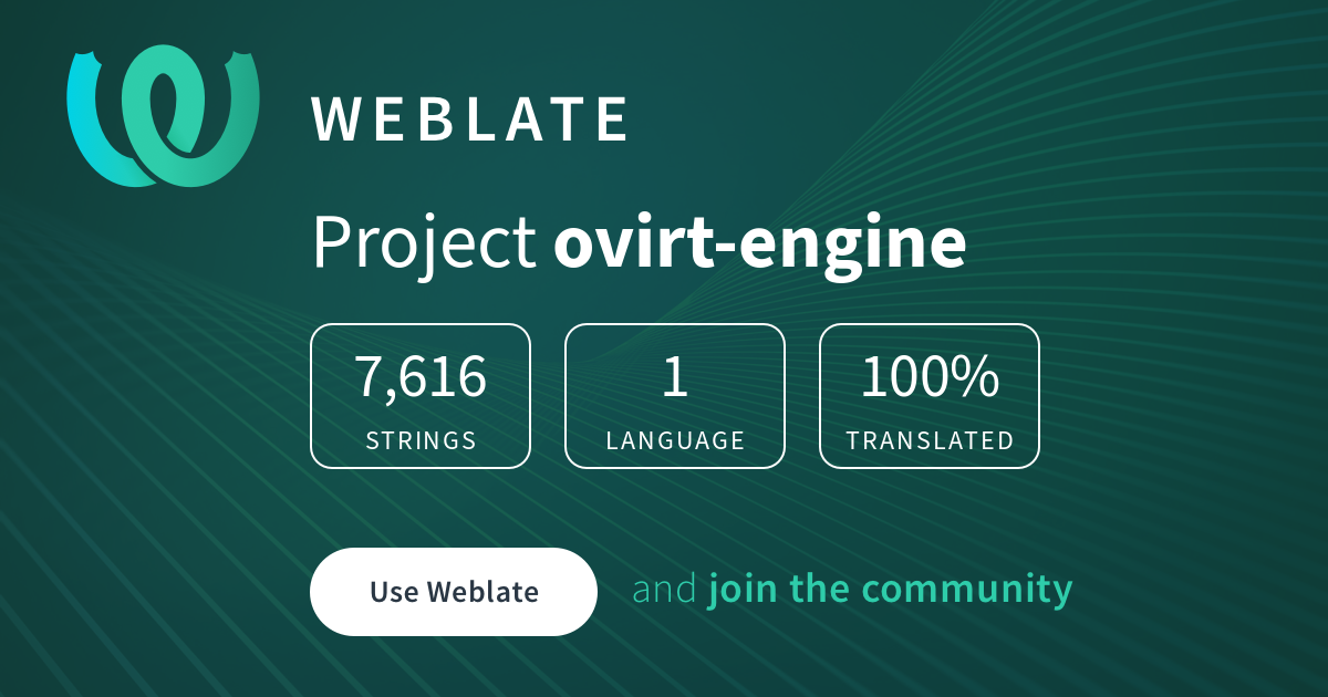 ovirt-engine - English @ Weblate